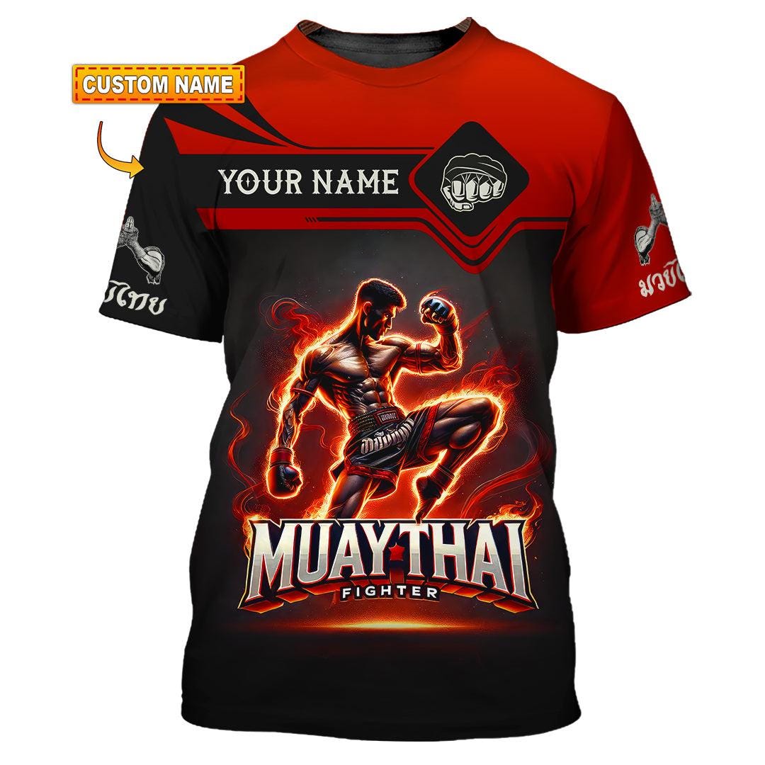 Custom 3D Martial Arts Shirt - Personalized Muay Thai Fighter T-shirt ...