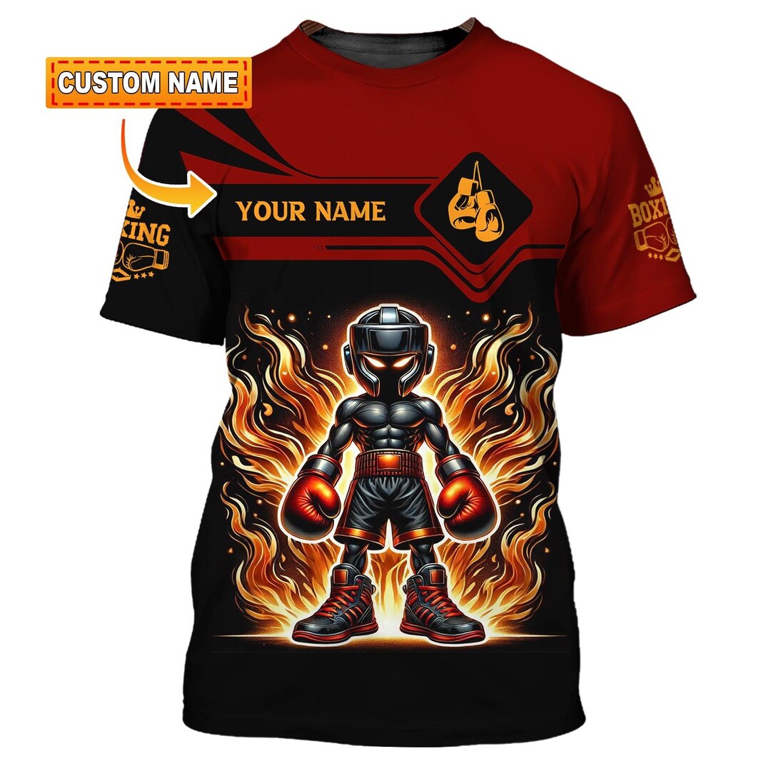 Custom Boxing 3D T-shirt - Personalized Fighter Design - Unique Boxing ...