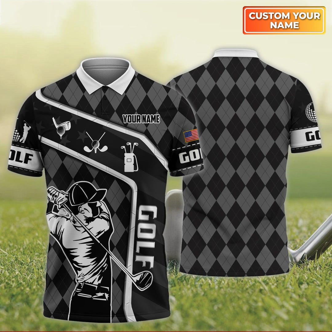 Personalized Golf Polo Shirt for Men, Custom Name Golf Apparel, Classic ...
