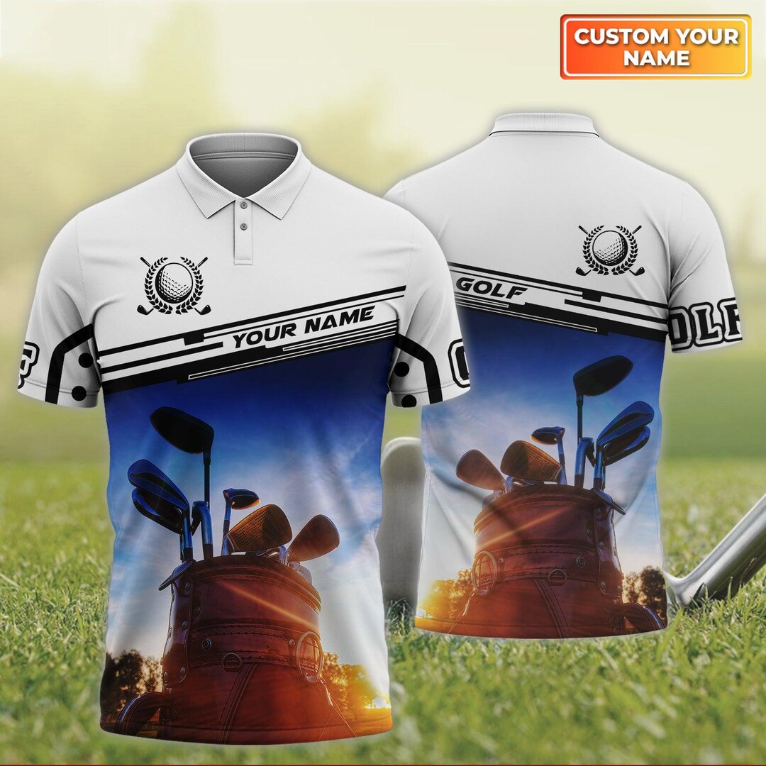 Personalized Golf Polo Shirt for Men, Custom Name Golf Apparel, Stylish ...