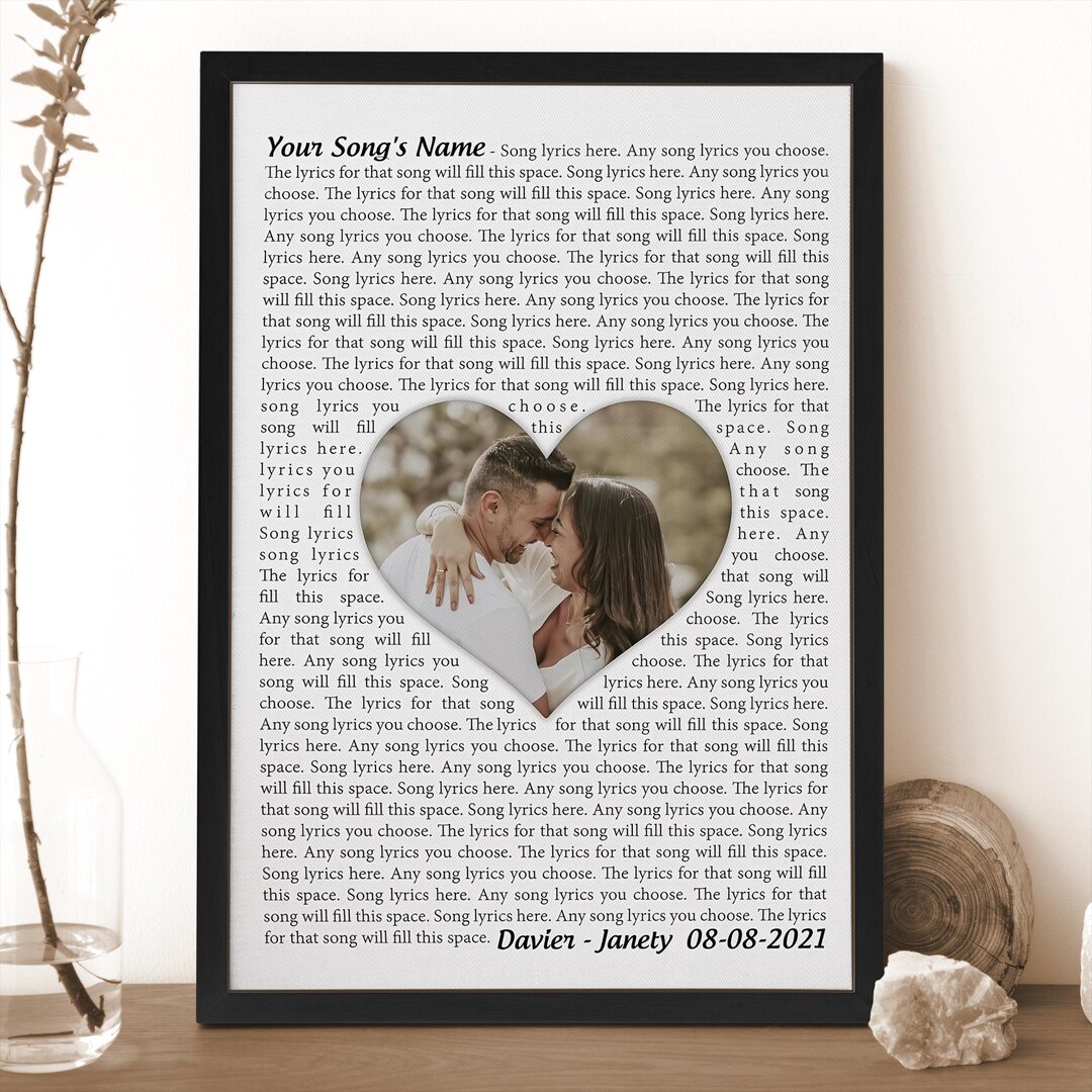 Personalized Song Lyrics Canvas, Custom Canvas Print From Photo ...