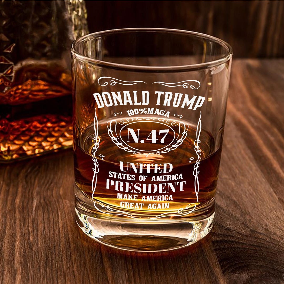 Engraved Donald Trump No. 47 Whiskey Glass 11oz Make America Great ...