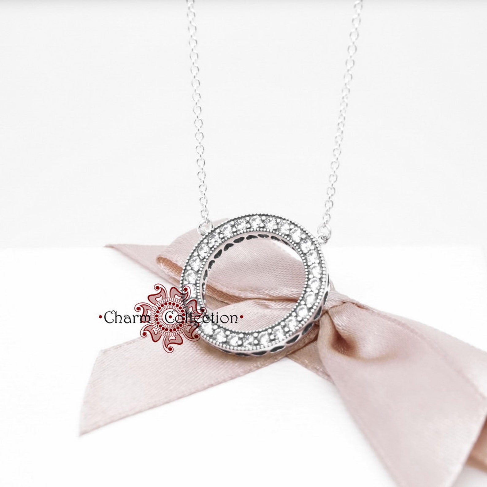 Hearts of Pandora Pendant Necklace, Clear CZ, 590514CZ, 45 Cm Chain - Etsy
