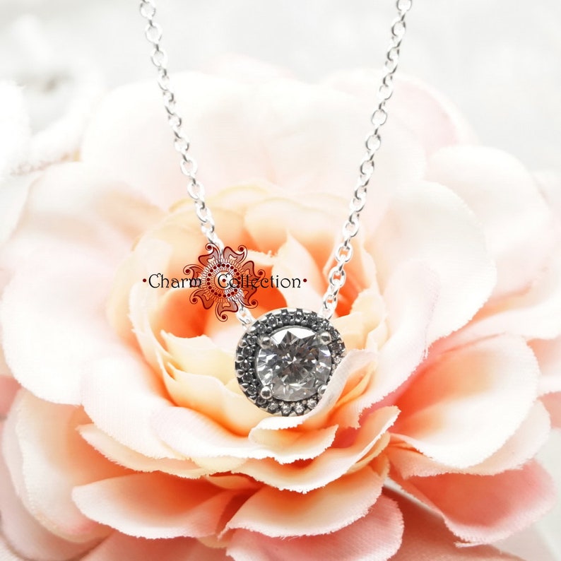 Pandora Classic Elegance Necklace, Clear CZ, 396240CZ, Adjustable 45 Cm ...