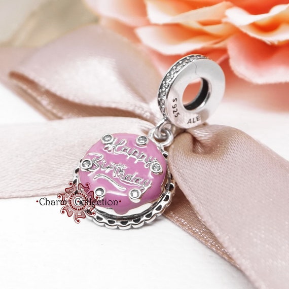 Pandora Rosa Pastel de cumpleaños Colgante Pulsera Charm - Etsy España
