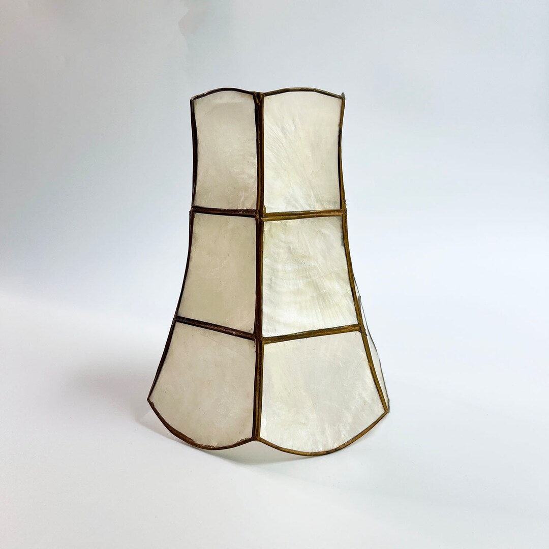 Vintage Capiz Shell Lamp Shade L Bell Shape Lamp Shade L Capiz and ...