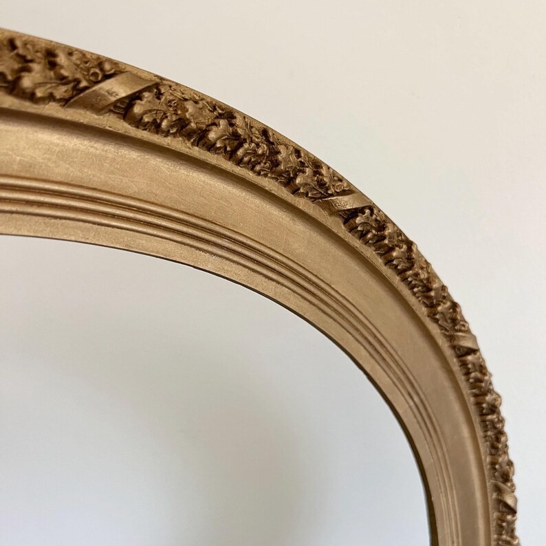 Antique Oval Frame, Large 23x19 Gesso and Wood Gold Frame With Floral ...