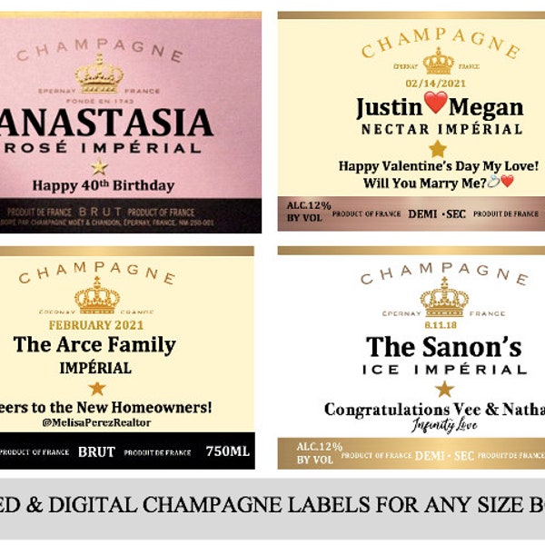 Champagne Labels - Etsy