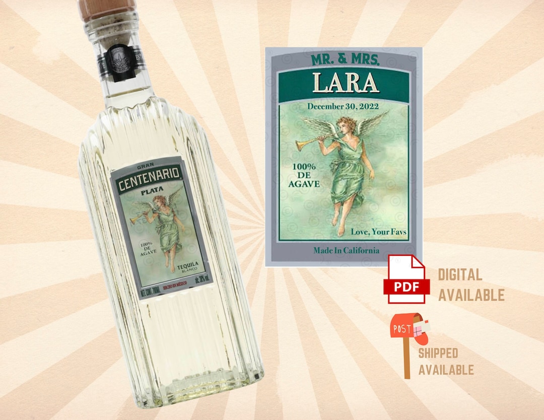 Gran Centenario Plata Tequila Custom Label, Personalized Centenario ...