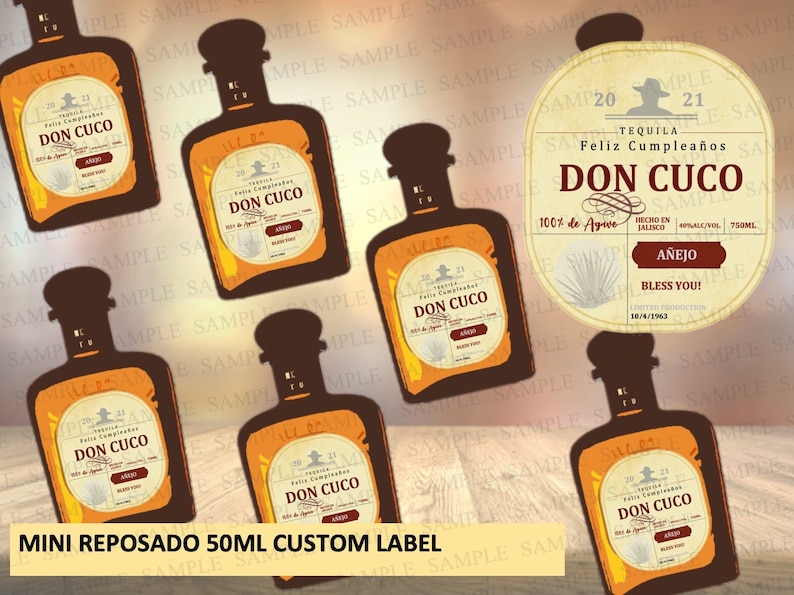 Mini Don Julio Reposado Tequila Label, Personalized Reposado Label ...