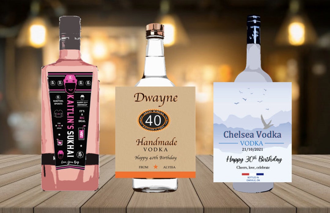 Personalized Vodka Label, Custom Birthday Vodka Label, Vodka Label ...