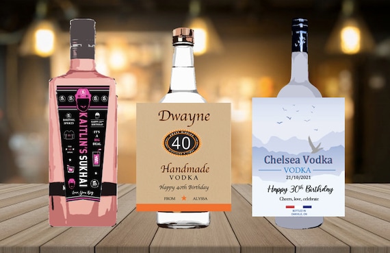 Personalized Vodka Label Custom Birthday Vodka Label Vodka | Etsy