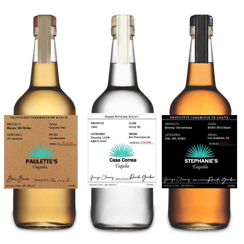 Tequila Custom Label, Blanco Tequila, Reposado Tequila Label, Reposado ...