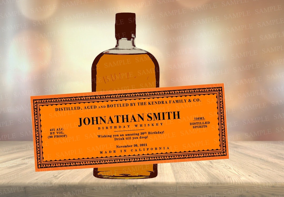 750ML Bulleit Bourbon Whiskey Label, Digital Bourbon Label,custom ...