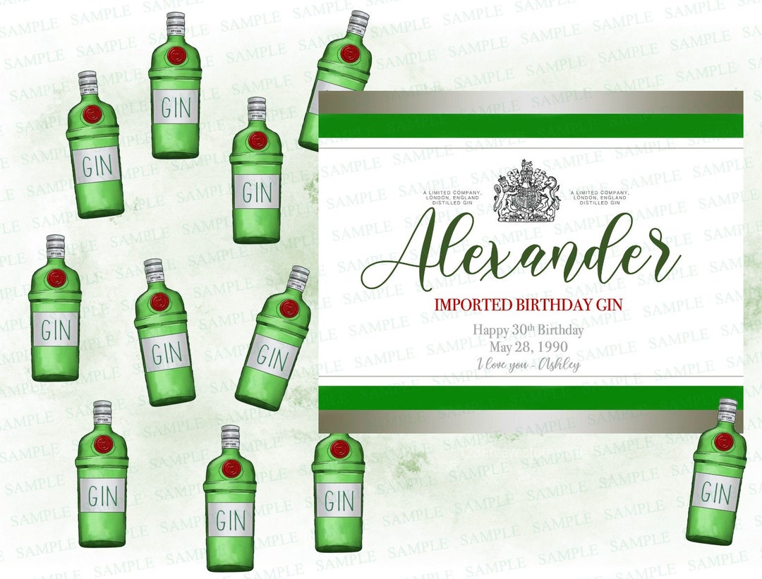 Mini 50ml Tanqueray Gin Custom Labels, Tanqueray Gin Personalized Label ...