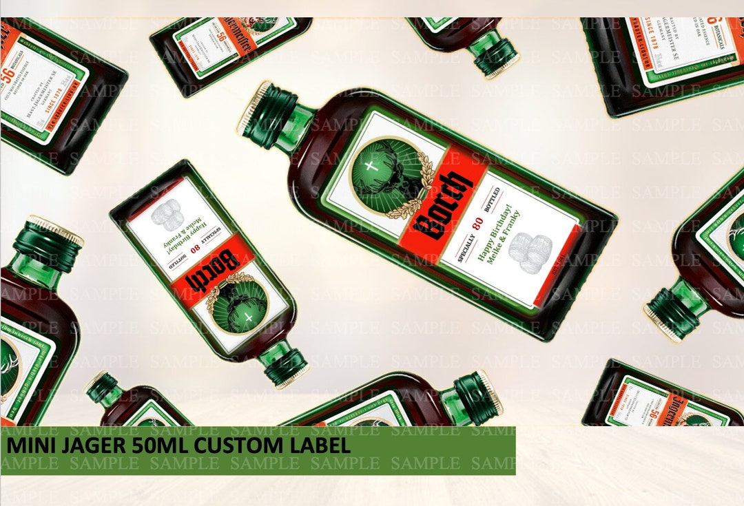 Mini Jagermeister Labels/whiskey Label/birthday Bottle Label/jager ...