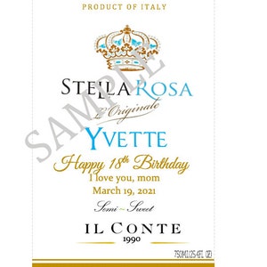Custom Wine Label,custom Stella Rosa Label,custom Wine Gift,750ml Wine ...