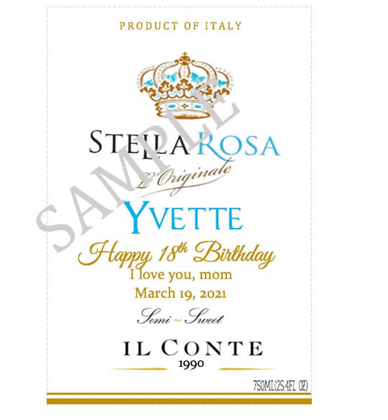 Custom Wine Labelcustom Stella Rosa Labelcustom Wine - Etsy