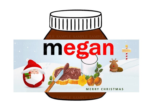 Christmas Custom Nutella Label Custom Label for Chocolate | Etsy