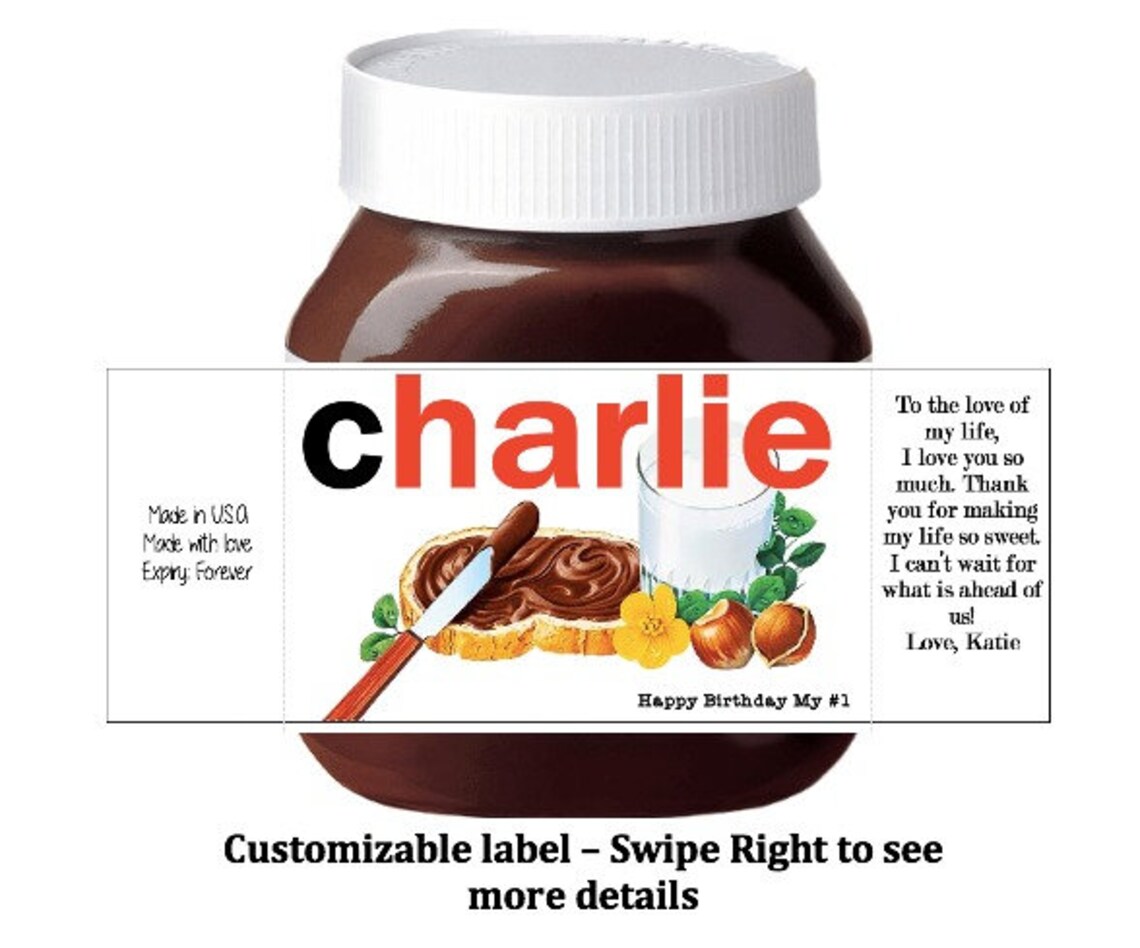 Custom Nutella Label Custom Label for Chocolate Spread - Etsy Canada