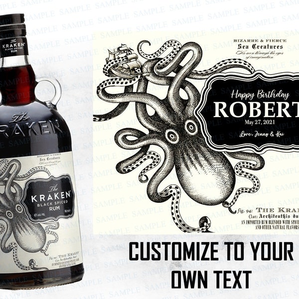 Custom Rum Bottle Sticker - Etsy