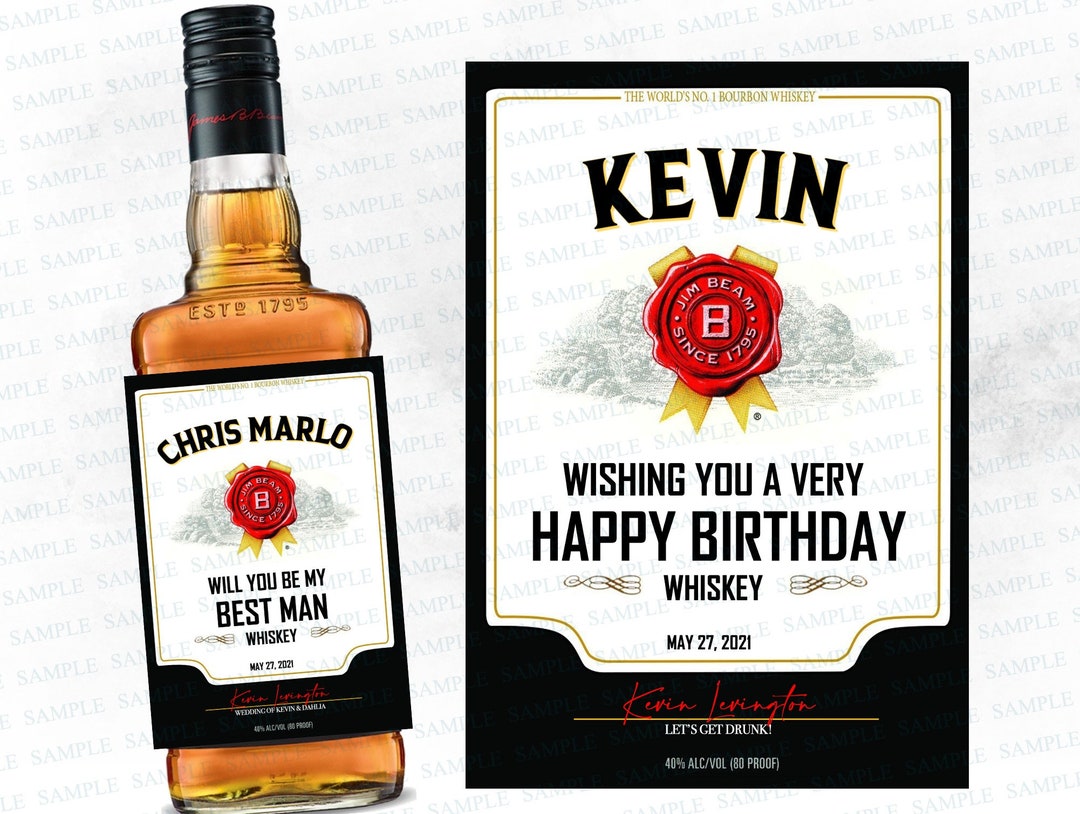 Jim Beam Bourbon Custom Whiskey Label, Whiskey Label, Cognac Label ...