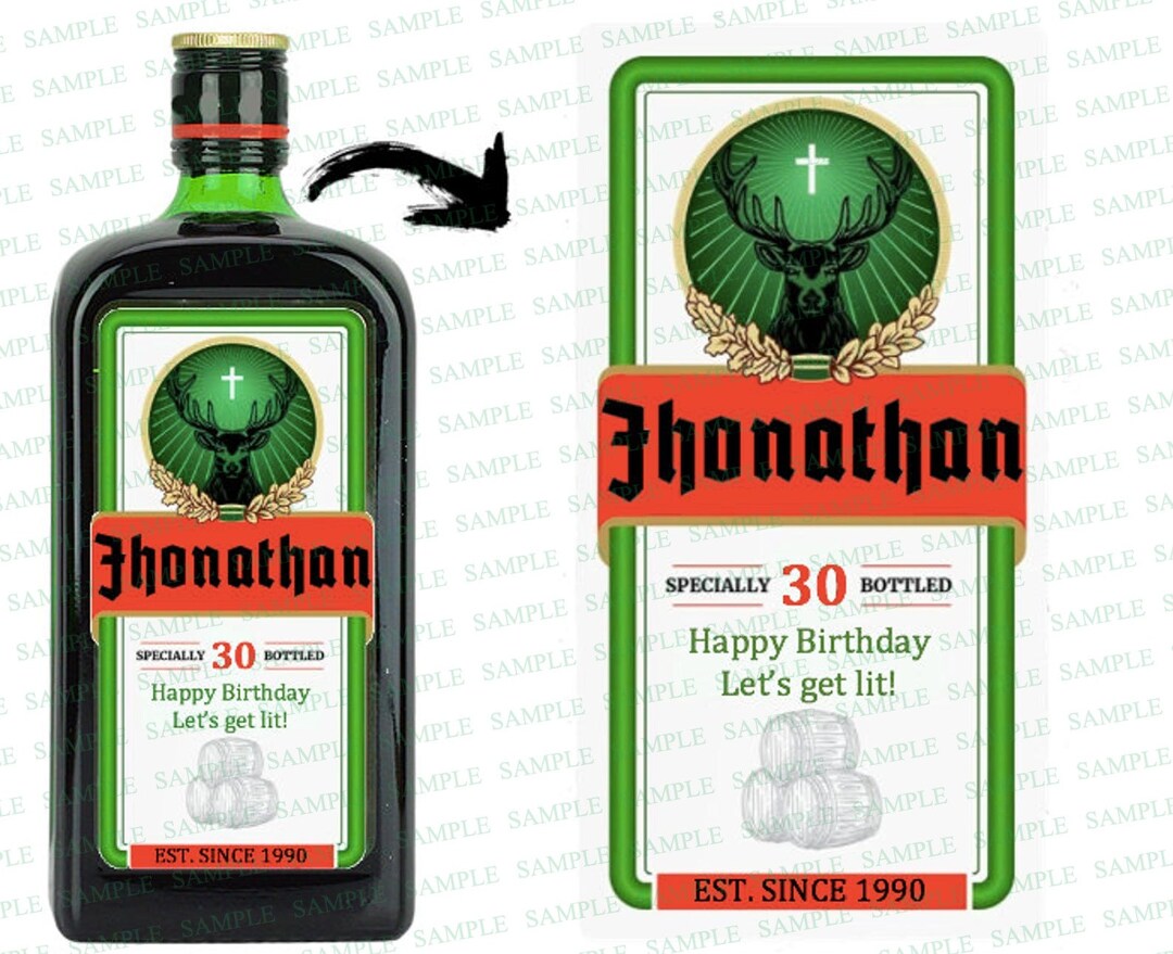 Personalized Liquor Labels/whiskey Label/birthday Bottle Label/jager ...