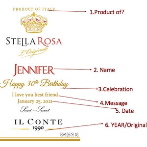Custom Wine Label,custom Stella Rosa Label,custom Wine Gift,750ml Wine ...