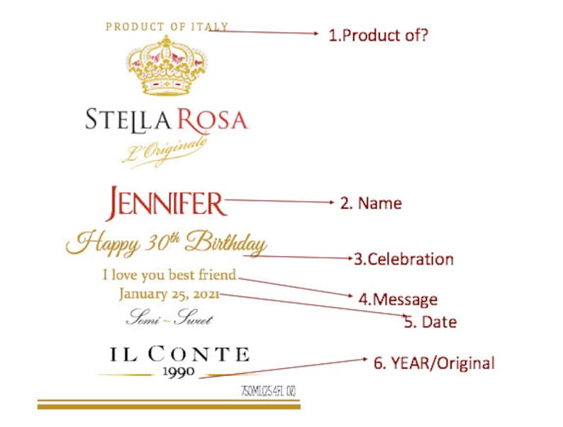 Custom Wine Labelcustom Stella Rosa Labelcustom Wine - Etsy