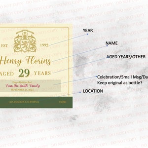 Buchanan Custom Whiskey Sticker Label, Buchanan Scotch Whiskey Birthday ...