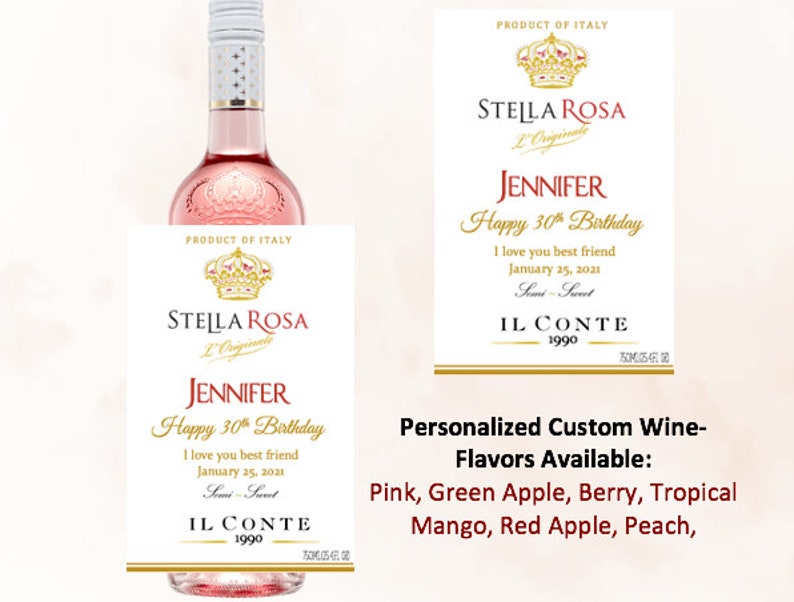 Custom Wine Labelcustom Stella Rosa Labelcustom Wine - Etsy