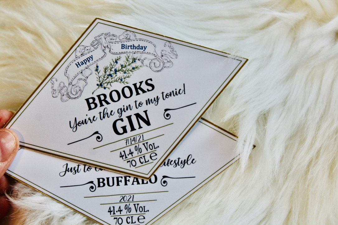 Hendricks Gin Custom Label Custom Gin Label Birthday Gin - Etsy