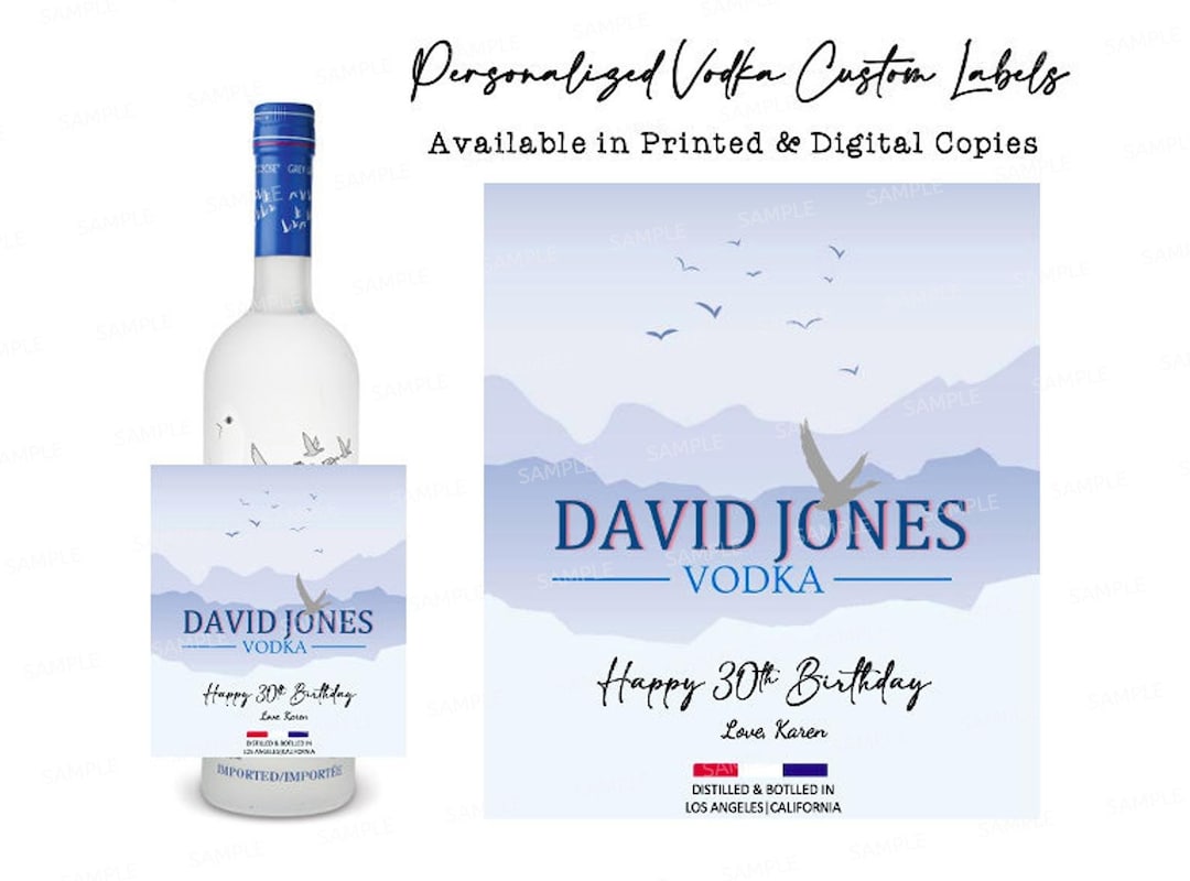 Custom Vodka Label, Personalized Birthday Vodka Label, Vodka Label ...