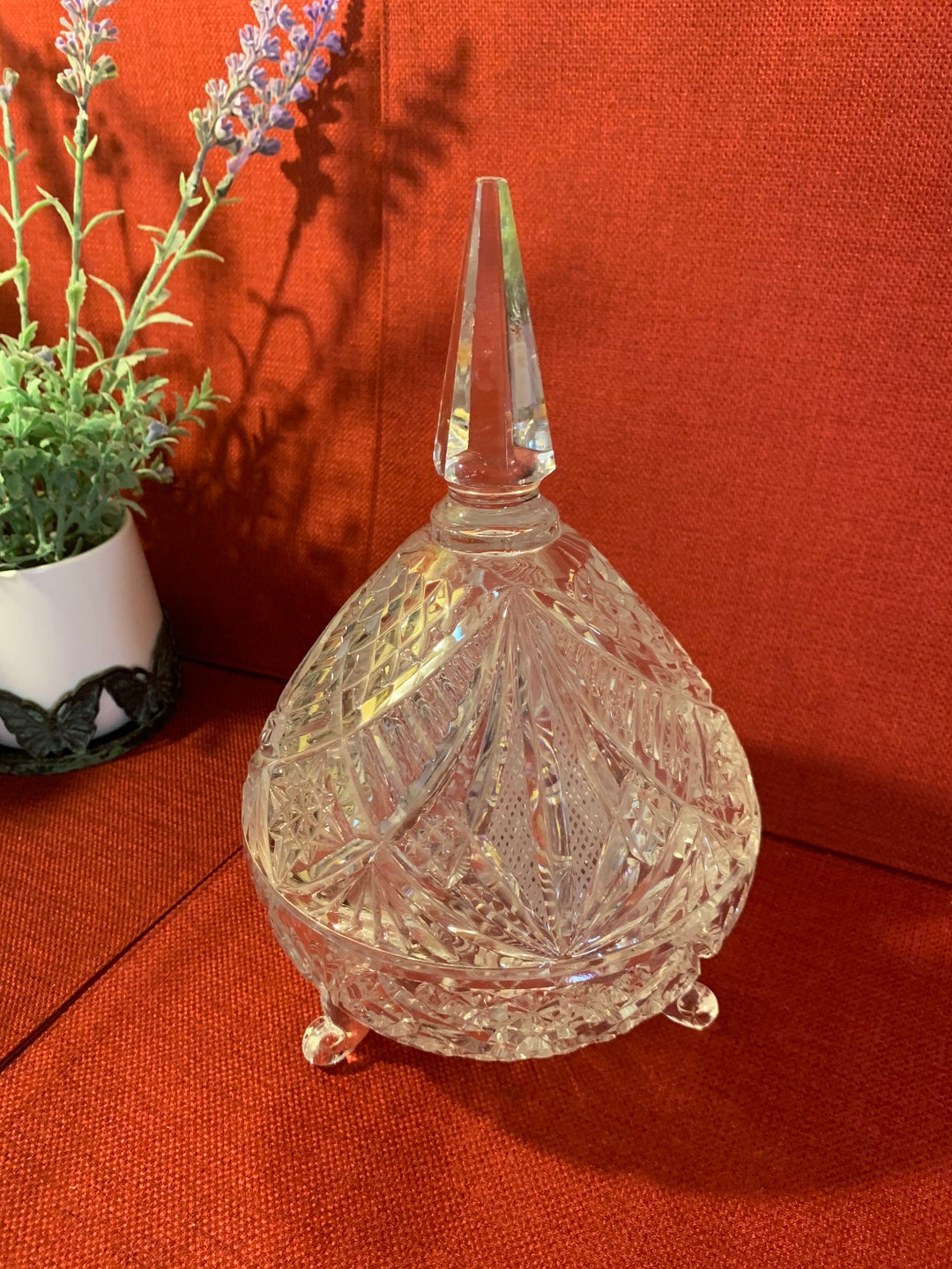 Vintage Gorgeous Cut Crystal Candy Dish. 9 Tall Covered - Etsy
