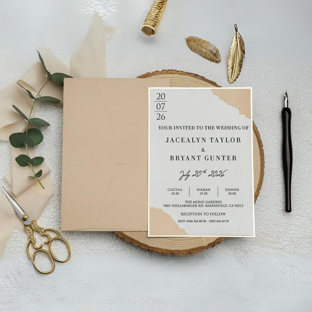 Elegant Wedding Invitation Set - Elegance Unveiled: Handcrafted Wedding ...