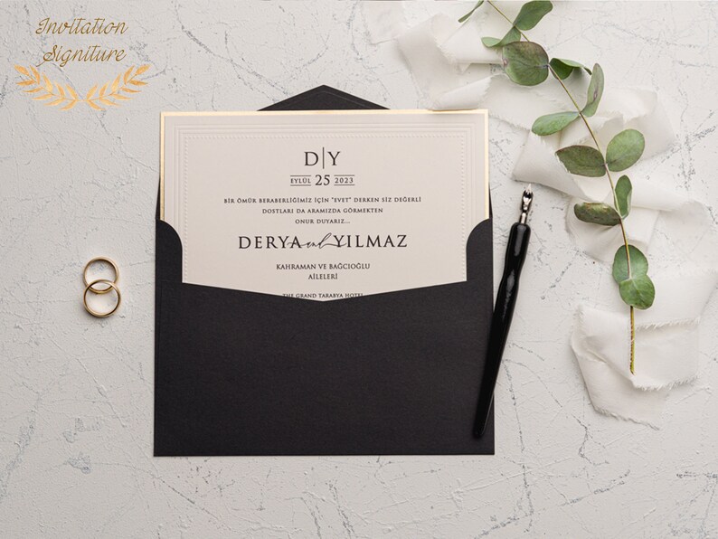 Wedding Invitation, Paper Invitations, Paper Black Invitations ...