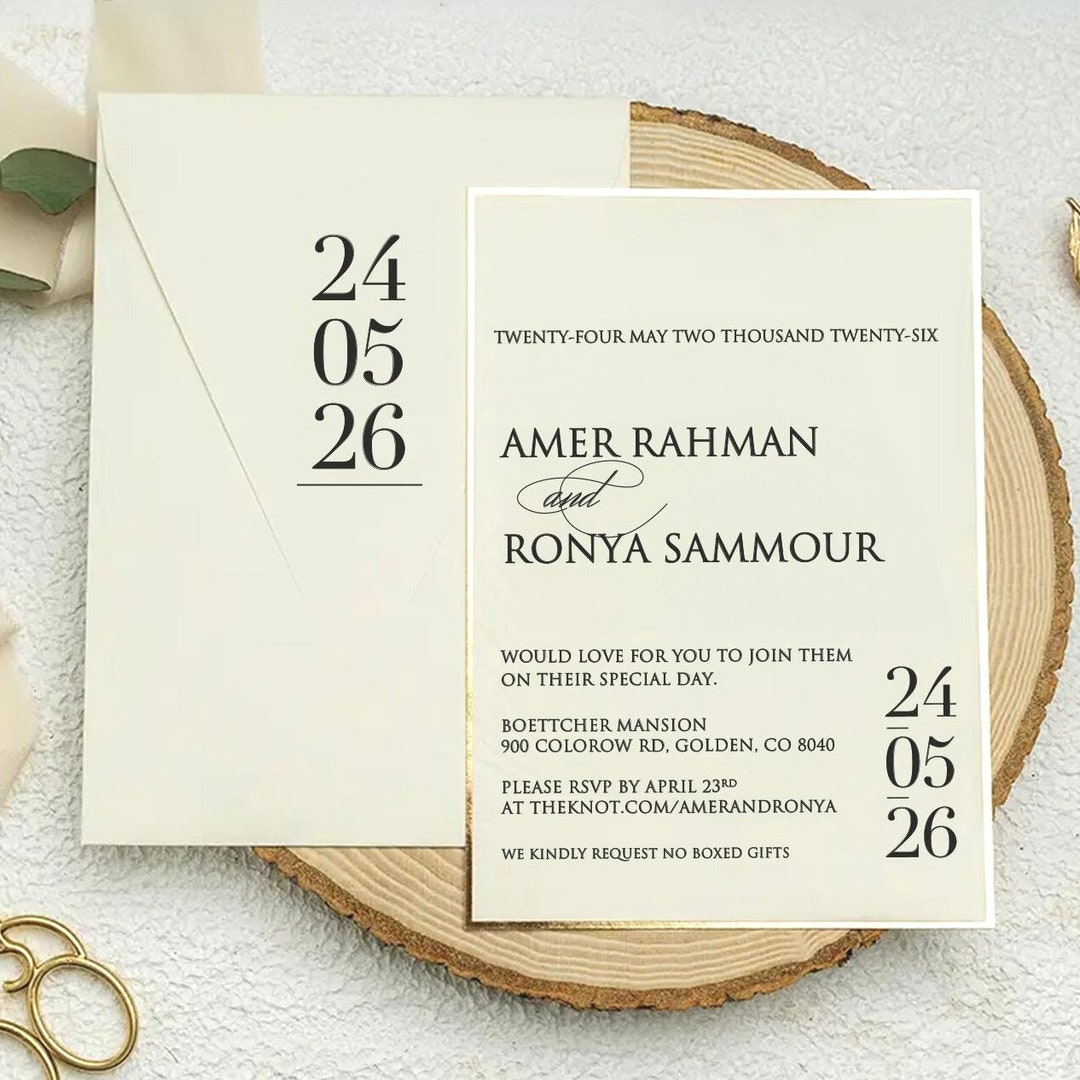 Elegant Wedding Invitation Set - Simple and Classic Wedding Invitation ...