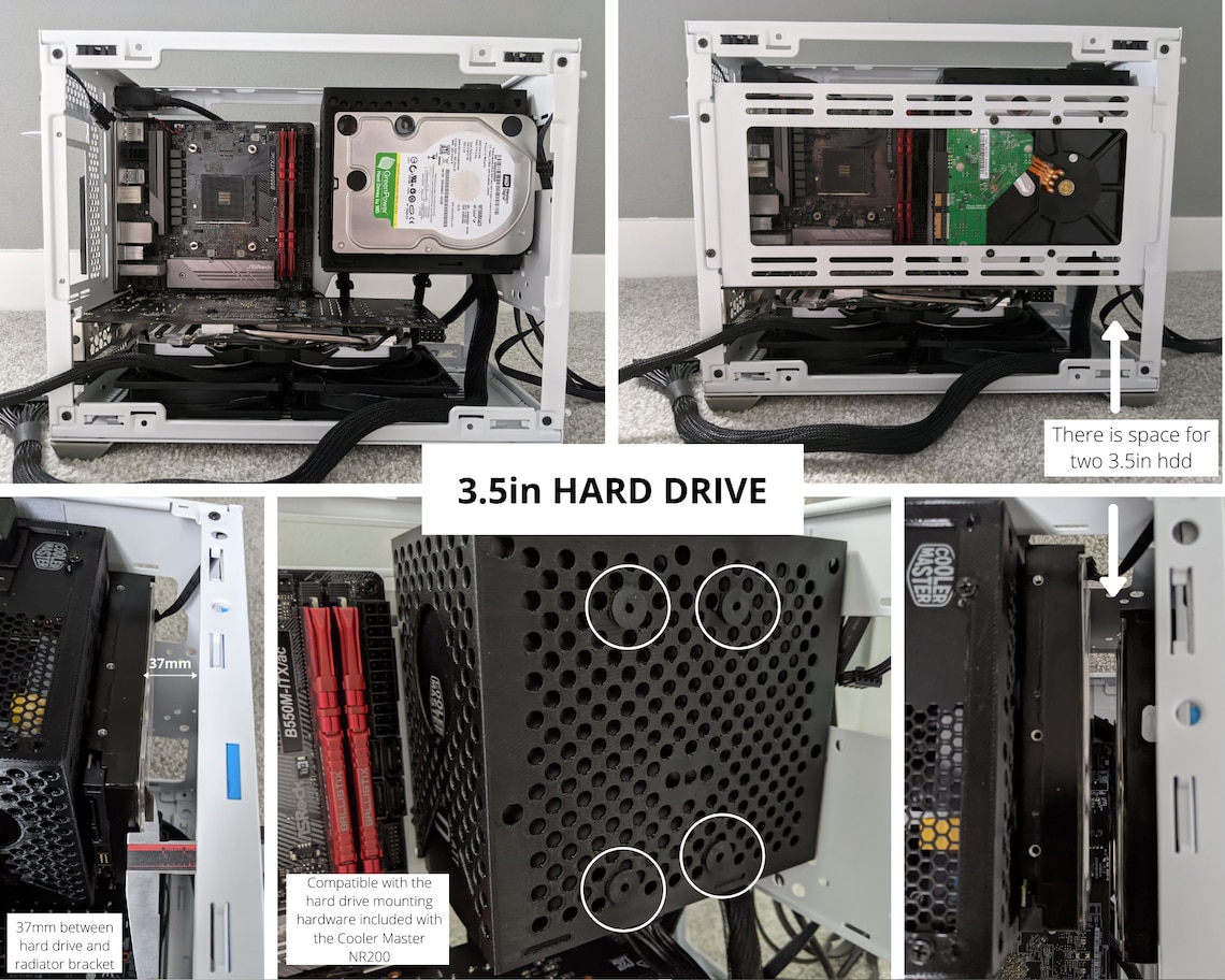 ATX PSU Bracket Cooler Master NR200 hard Drive / Cord - Etsy Israel