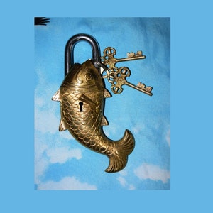 Brass Fish Lock Puzzle Lock Safety Security Tricky With Hidden - Etsy