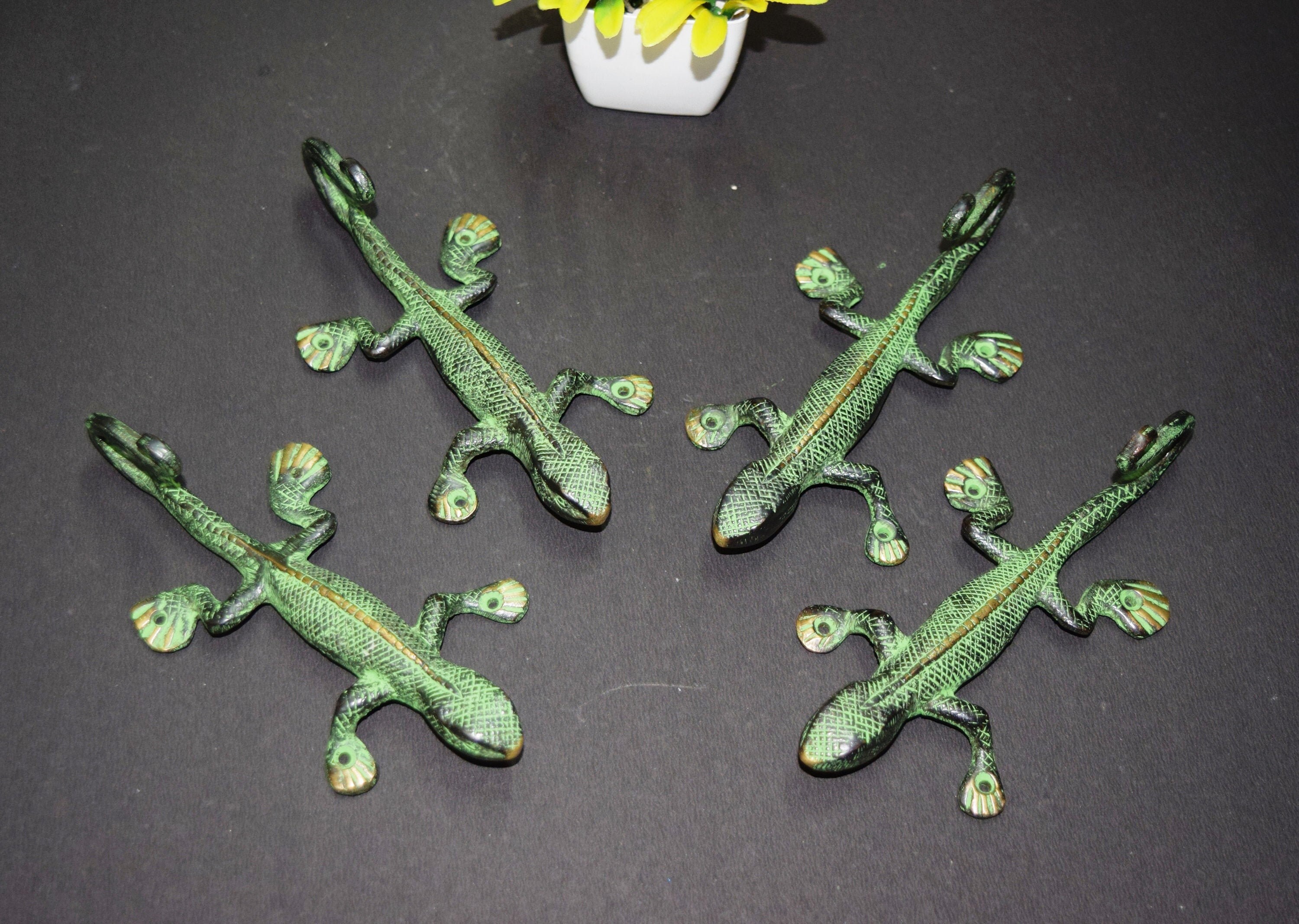 Set of 04 Pieces Lizard Hook Brass Chameleon Hanger - Etsy UK