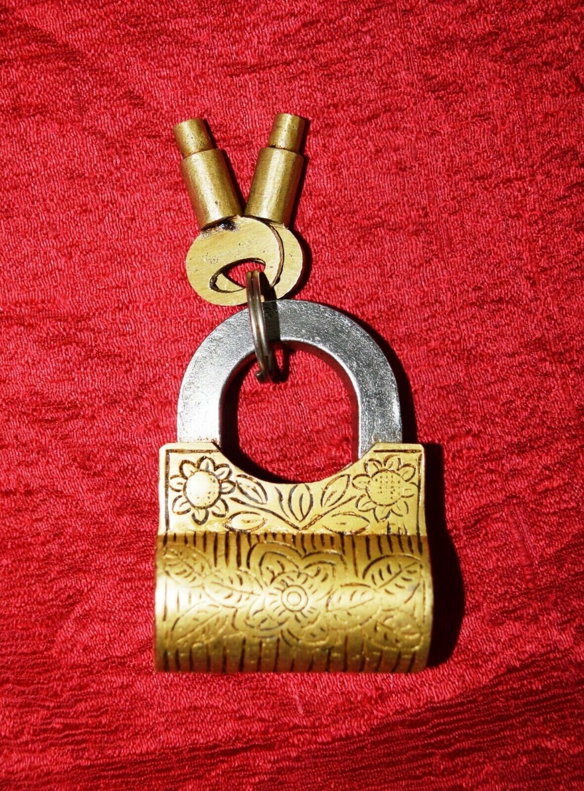 Brass Victorian Tricky Padlock Floral Design Vintage Style | Etsy