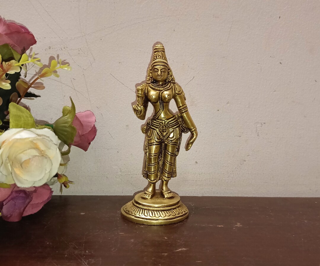 5.3" Inches Satyabhama Devi Idol | Brass Balabhadra Goddess Statue ...