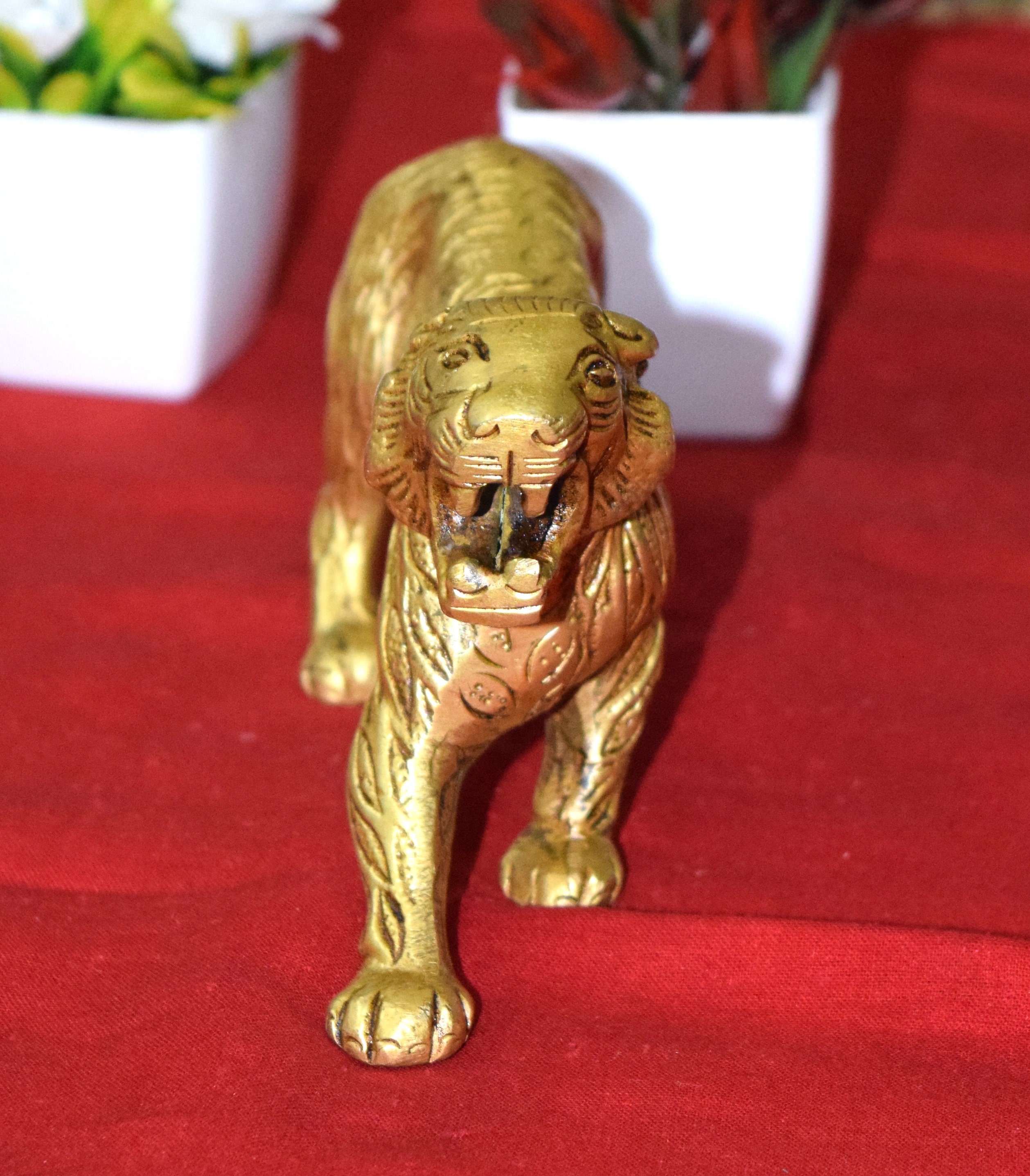 Bengal Tiger Statue Brass Malayan Tiger Figurine Statue - Etsy Canada