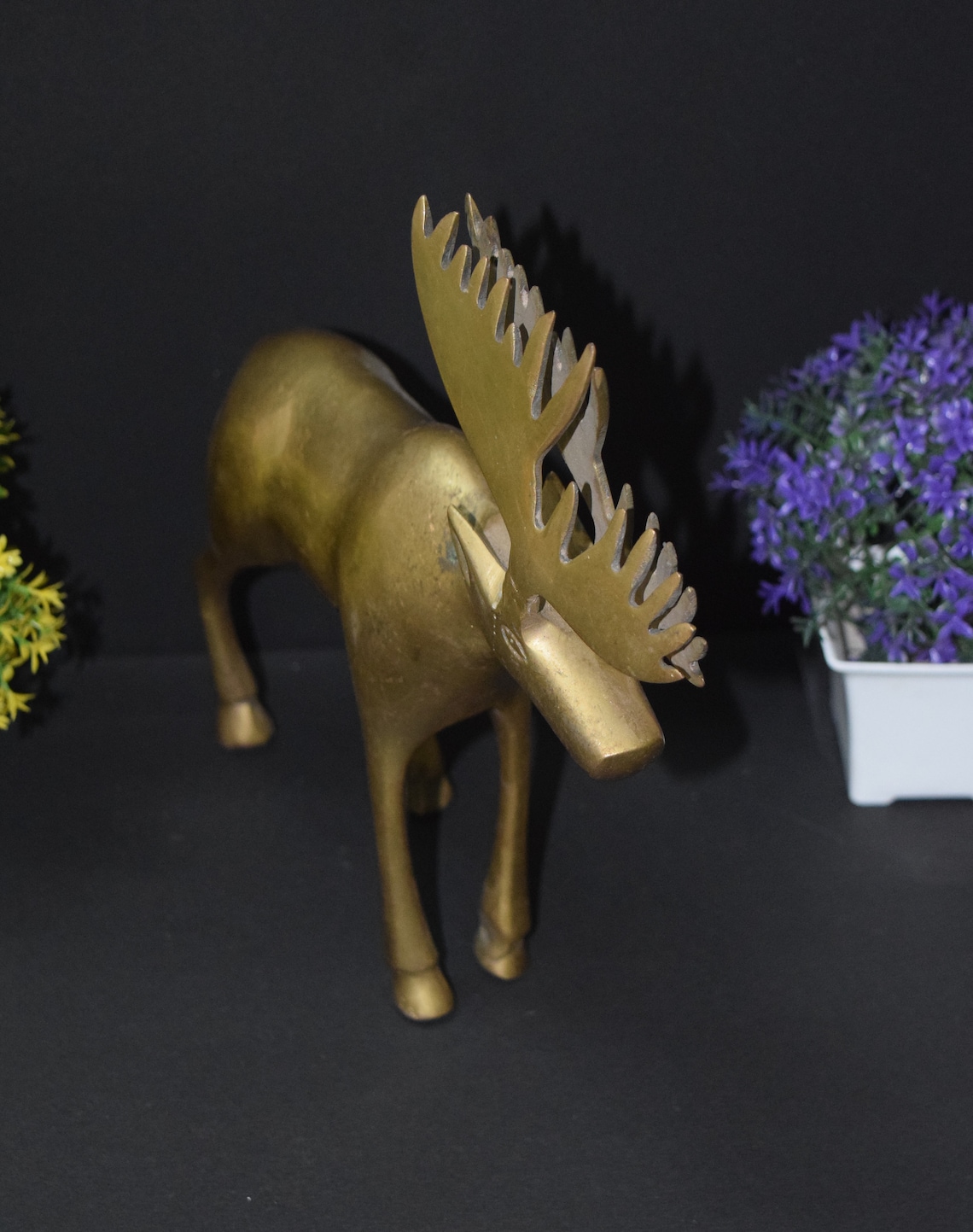 Brass Reindeer Statue Brass Animal Theme Showpiece | Etsy