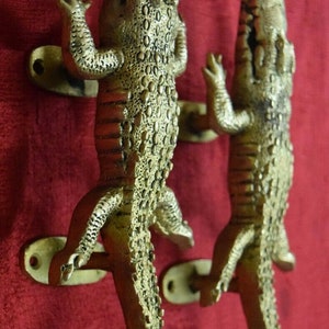 Wild Lizard Door Handle Brass Crocodile Door Pull Door Accessories - Etsy