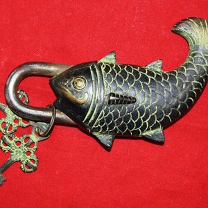 Brass Fish Lock Puzzle Lock Safety Security Tricky With Hidden - Etsy