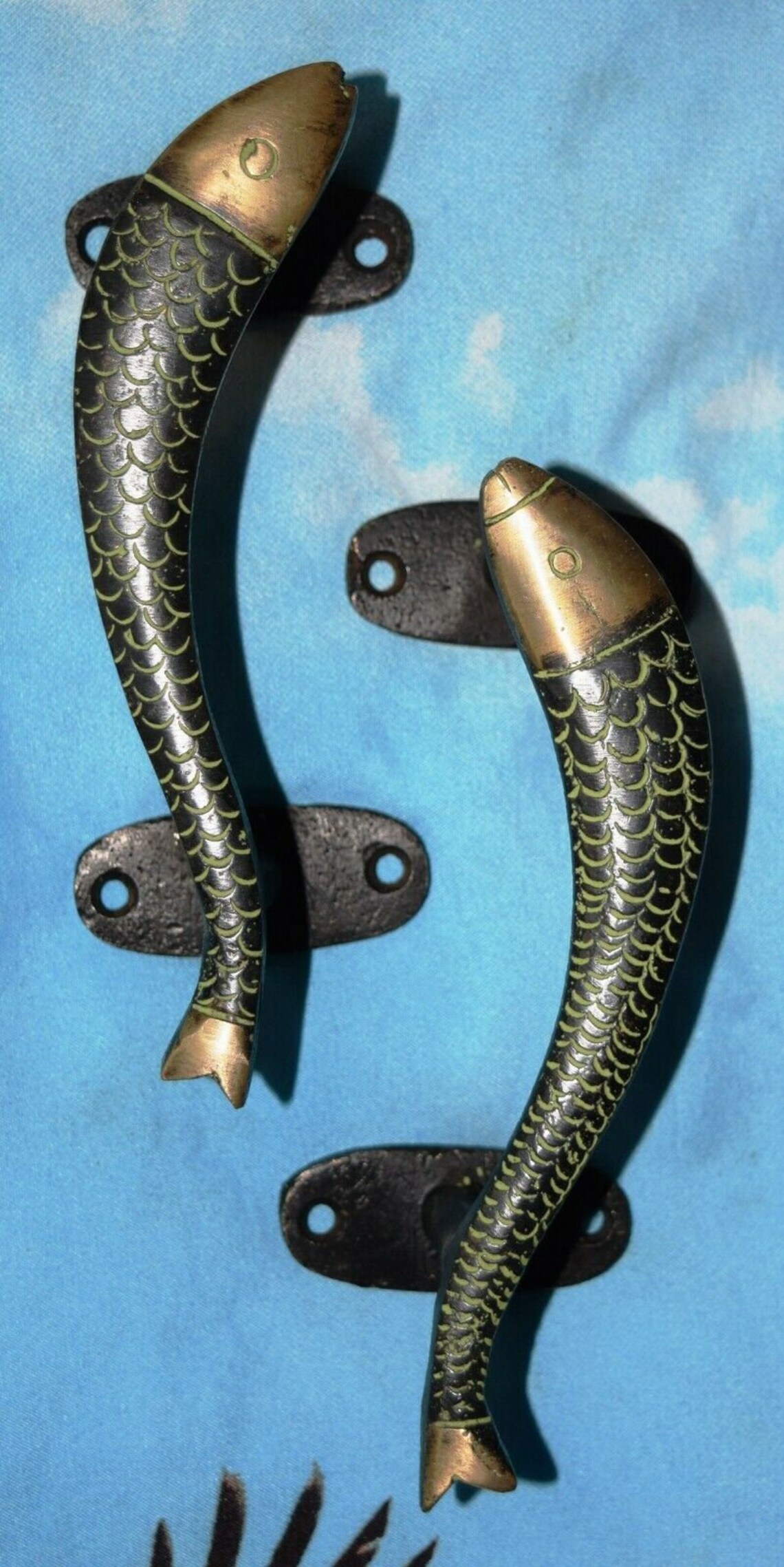 Fish Handle Pair Cabinet Pull Handle Kitchen Dresser | Etsy