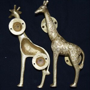 Reticulated Giraffe Door Handle | Made of Brass Animal Door Pull ...