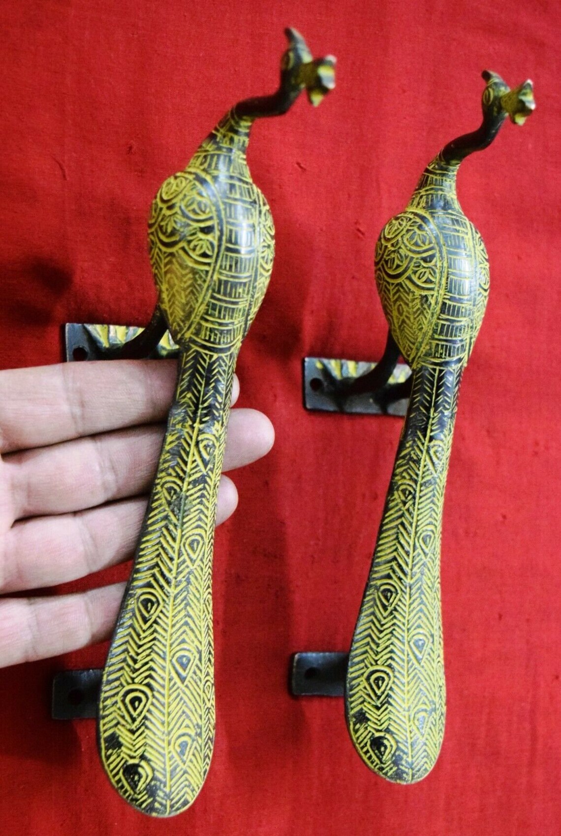 9 Inches Peacock Door Handle Brass Bird Shape Door - Etsy