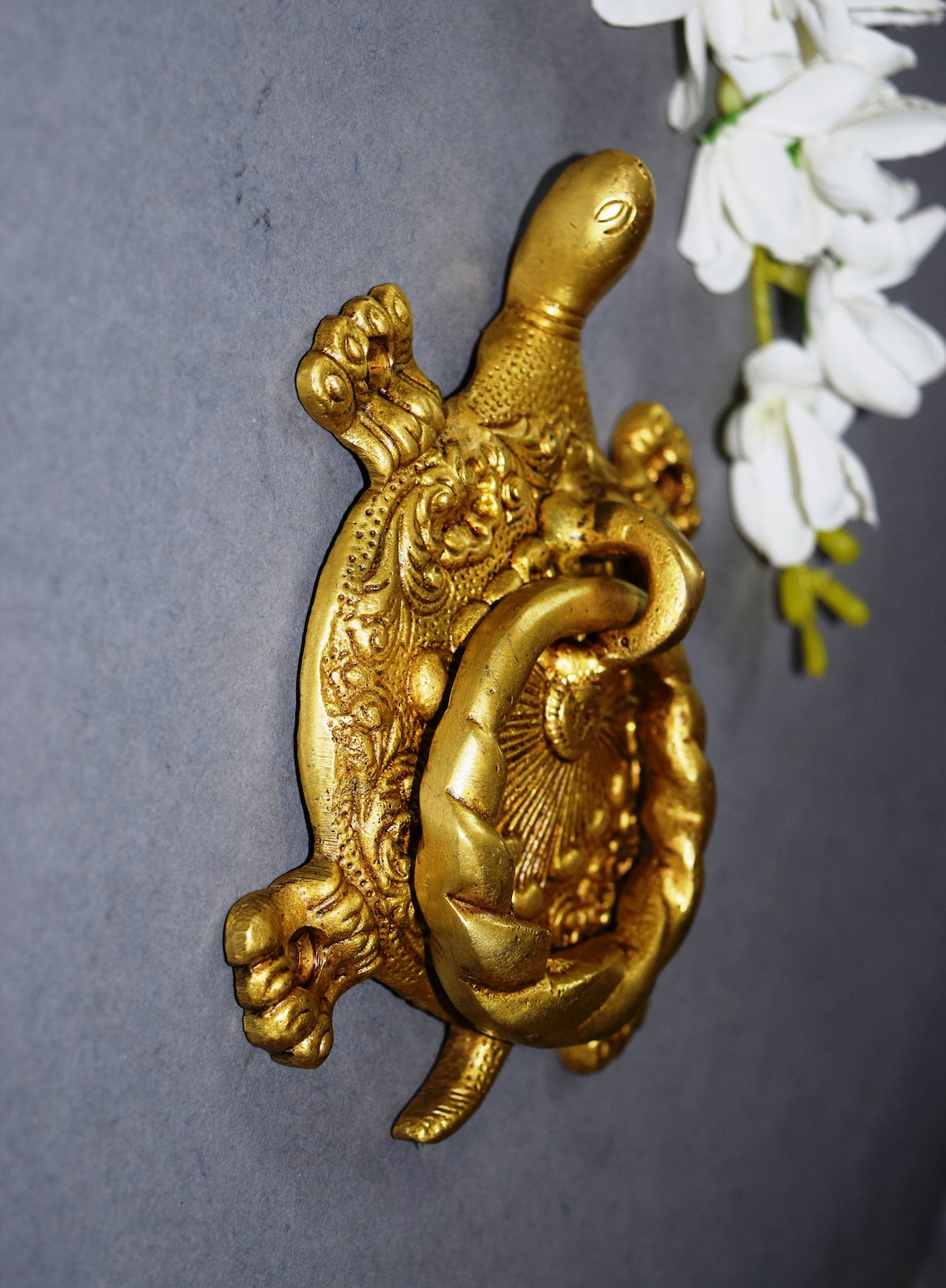 Turtle Shape Door Knocker Tortoise Style Brass Door Bell | Etsy